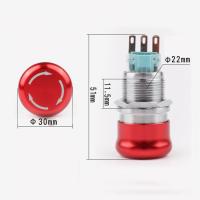 China 22mm 1NO1NC 3-Pin Stainless Steel 304 Emergency Stop Switch with Turn-Reset Feature Max Voltage 250V for sale