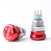 China 22mm 1NO1NC 3-Pin Stainless Steel 304 Emergency Stop Switch with Turn-Reset Feature Max Voltage 250V for sale