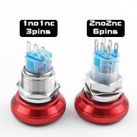 China 16/19/22MM Waterproof Stainless Steel Mushroom Head Switch Explosion-Proof Emergency Stop Power Button IP65 Level 220V Control for sale