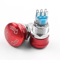 China 16/19/22MM Waterproof Stainless Steel Mushroom Head Switch Explosion-Proof Emergency Stop Power Button IP65 Level 220V Control for sale