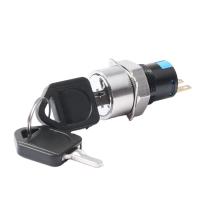 China 16mm Panel Mount Electronic Stainless Steel IP65 250V ON-OFF 2 Position 1NO1NC 3 Pin Latching Waterproof Rotary Head Switches for sale