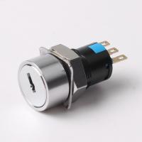 China 16mm Panel Mount Electronic Stainless Steel IP65 250V ON-OFF 2 Position 1NO1NC 3 Pin Latching Waterproof Rotary Head Switches for sale