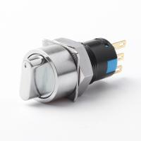 China 16mm Panel Mount Stainless Steel Selector Switch 250V Max. Voltage 2 Position 1NO1NC 3 Pin Latching Waterproof ON-OFF for sale