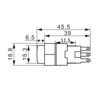 China 16mm Panel Mount Stainless Steel Selector Switch 250V Max. Voltage 2 Position 1NO1NC 3 Pin Latching Waterproof ON-OFF for sale