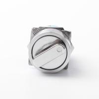 China 16mm Panel Mount Stainless Steel Selector Switch 250V Max. Voltage 2 Position 1NO1NC 3 Pin Latching Waterproof ON-OFF for sale