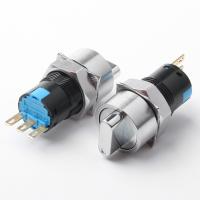 China 16mm Panel Mount Stainless Steel Selector Switch 250V Max. Voltage 2 Position 1NO1NC 3 Pin Latching Waterproof ON-OFF for sale