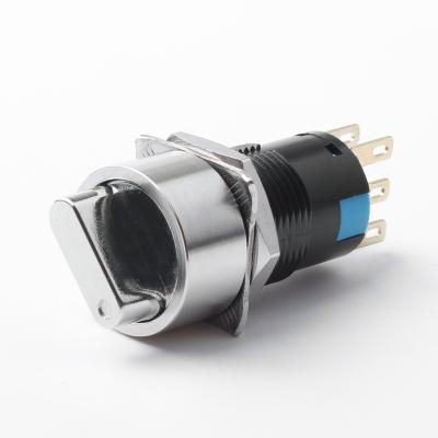China 16mm IP66 IK09 Stainless Steel Rotary Switch 5A 250V 3 Position Push Button Latching Operation 2NO2NC Function Industrial for sale