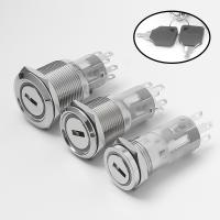 China YZ-YSN-D Metal Key/knob IP65 Home Appliance Switch 16/19/22mm Self-Locking 1NO1NC/2NO2NC 220VAC Ring Illuminated LED 2/3 for sale