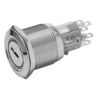China YZ-YSN-D Metal Key/knob IP65 Home Appliance Switch 16/19/22mm Self-Locking 1NO1NC/2NO2NC 220VAC Ring Illuminated LED 2/3 for sale