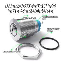 China 16/19/22mm Metal Buzzer Sound Flash Alarm Stainless Steel 12v-24v High Decibel Interrupt for sale
