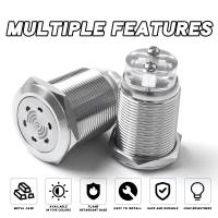 China 16MM 19MM 22MM IP65 Electronic Stainless Steel Metal Signal Buzzer with LED Intermittent Alarm Flashing Screw Terminal for sale