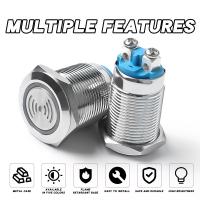 China 12V 24V IP66 Waterproof 60dB LED Light Source Metal Alarm Buzzer 16mm 19mm 22mm Intermittent Shining Red Light Color Screw for sale
