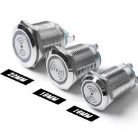 China 12V 24V IP66 Waterproof 60dB LED Light Source Metal Alarm Buzzer 16mm 19mm 22mm Intermittent Shining Red Light Color Screw for sale