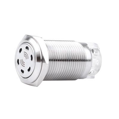 China 16mm Stainless Steel LED Waterproof Metal Buzzer 12V/24V/5V Screw Terminal Terminal Electronic Structure IP65 24V Max Voltage for sale