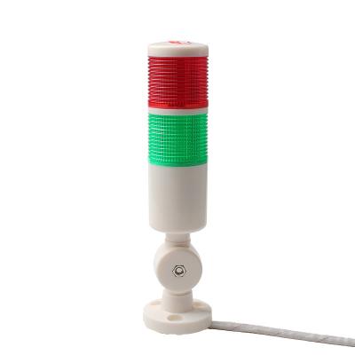 China Industrial Signal Tower Safety Warning Light 2 Colors LED Lamp Bulb Red Green with White Plastic 2 Layer Base 12-24VDC for sale