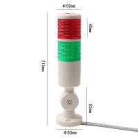 China Industrial Signal Tower Safety Warning Light 2 Colors LED Lamp Bulb Red Green with White Plastic 2 Layer Base 12-24VDC for sale