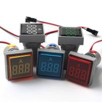China YZ Digital LED Mini Ammeter AD16-22AMS AC50-500V Plastic 22mm Multi-color Open Hole Current Meter Indicator Panel Meter for sale