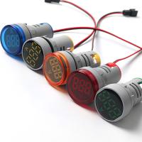 China Digital LED Ammeter AD16-22AM Mini Open Hole Current Meter with Indicator Light Small AC Panel Meter for sale