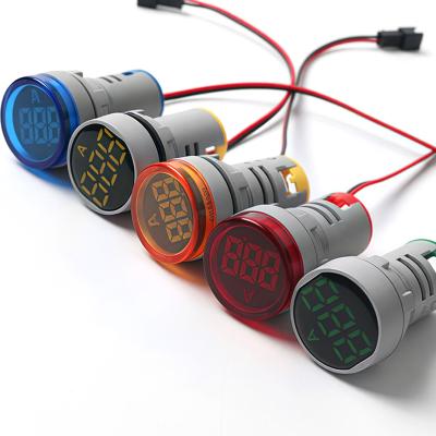 China Digital LED Ammeter AD16-22AM Mini Open Hole Current Meter with Indicator Light Small AC Panel Meter for sale