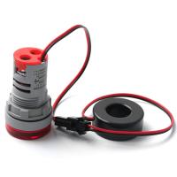 China Digital LED Ammeter AD16-22AM Mini Open Hole Current Meter with Indicator Light Small AC Panel Meter for sale