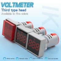 China Mini Square 22mm Hole Digital Display Quadrate Voltmeter 24V 220V 380V Indicator AD16-22VMS HY Brand 100A Voltage Meter for sale