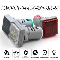China Mini Square 22mm Hole Digital Display Quadrate Voltmeter 24V 220V 380V Indicator AD16-22VMS HY Brand 100A Voltage Meter for sale