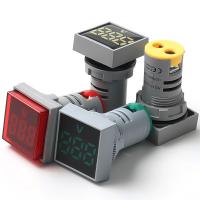 China Mini Square 22mm Hole Digital Display Quadrate Voltmeter 24V 220V 380V Indicator AD16-22VMS HY Brand 100A Voltage Meter for sale