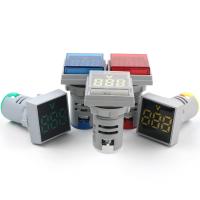 China Mini Square 22mm Hole Digital Display Quadrate Voltmeter 24V 220V 380V Indicator AD16-22VMS HY Brand 100A Voltage Meter for sale