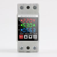 China DIN Rail Mount Three Phase Voltage Meter AC 80-500V Mini Modular Ammeter 0-100A LED Digital Display Indicator Frequency Meter PC for sale