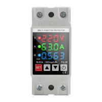 China DIN Rail Mount Three Phase Voltage Meter AC 80-500V Mini Modular Ammeter 0-100A LED Digital Display Indicator Frequency Meter PC for sale