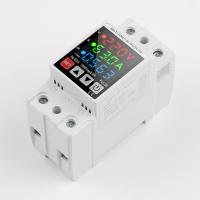 China DIN Rail Mount Three Phase Voltage Meter AC 80-500V Mini Modular Ammeter 0-100A LED Digital Display Indicator Frequency Meter PC for sale