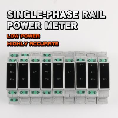 China DIN Rail Mount Three Phase Mini Voltmeter AC 80-500V 0-100A Ammeter LED Digital Display IP65 Rated ABS Material Frequency Meter for sale