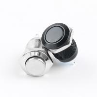 China 12MM Metal Push Button Switch No Light High Head Flat Head Self Resetting Welding Foot 2 Pin Normally Open Small Doorbell for sale
