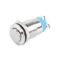 China 12MM Flat Head High Head Metal Push button Switch with Screw Foot 2Pins Self-Resetting Self-Locking 1NO Non-Illuminated for sale