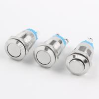 China 12MM Flat Head High Head Metal Push button Switch with Screw Foot 2Pins Self-Resetting Self-Locking 1NO Non-Illuminated for sale