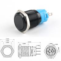 China 16mm Full-Oxygen Color Metal Push Button Switch 1NO1NC Self-Resetting and Self-Locking Red Green Yellow Blue Black 3-Pin for sale