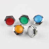 China 22mm Metal Indicator Light Short Spherical Crystal Finish Waterproof Welding Foot Soft-Light LED 12V 24V Red Yellow Blue for sale
