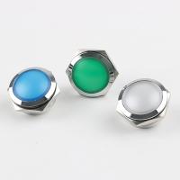 China 22mm Metal Indicator Light Short Spherical Crystal Finish Waterproof Welding Foot Soft-Light LED 12V 24V Red Yellow Blue for sale