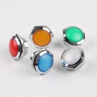 China 22mm Metal Indicator Light Short Spherical Crystal Finish Waterproof Welding Foot Soft-Light LED 12V 24V Red Yellow Blue for sale