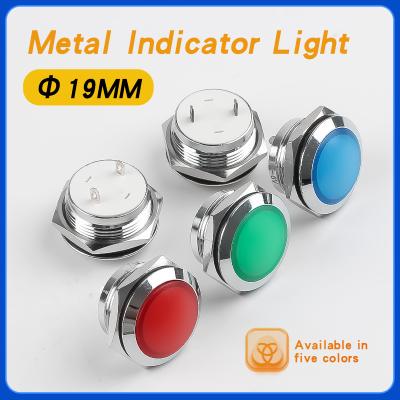 China Metal Indicator Light Single Color 19 Mm For Power Equipment LED Signal Light Waterproof 12V 24V Red Green Yellow Blue for sale