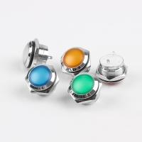 China 16mm Domed LED Metal Indicator Light Welding Foot High Brightness 6V/24V/220V Red/Yellow/Blue/Green/White for sale