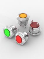 China 16MM Metal LED Indicator Light, High Bright 5 Colors Red Green Yellow Blue White 2 Pin Welding Foot 6V 12V 24V 220V for sale