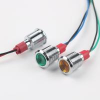 China 12MM Metal LED Warning indicator light Signal Lamp Pilot Wires switch 6/12/24/220V Red Green Blue White Yellow for sale