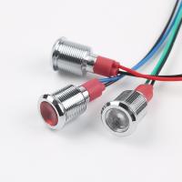 China 12MM Metal LED Warning indicator light Signal Lamp Pilot Wires switch 6/12/24/220V Red Green Blue White Yellow for sale