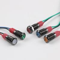 China 12MM Metal LED Warning indicator light Signal Lamp Pilot Wires switch 6/12/24/220V Red Green Blue White Yellow for sale