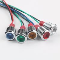 China 12MM Metal LED Warning indicator light Signal Lamp Pilot Wires switch 6/12/24/220V Red Green Blue White Yellow for sale