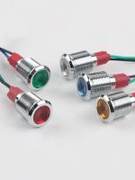 China 12MM Metal LED Warning indicator light Signal Lamp Pilot Wires switch 6/12/24/220V Red Green Blue White Yellow for sale