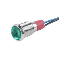 China 10MM Metal Indicator Light Waterproof High-Brightness LED With Wire Power Signal 6V 24V 220V Yellow Green Red Blue White for sale