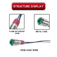China 10MM Metal Indicator Light Waterproof High-Brightness LED With Wire Power Signal 6V 24V 220V Yellow Green Red Blue White for sale