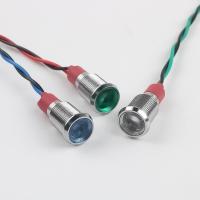 China 10MM Metal Indicator Light Waterproof High-Brightness LED With Wire Power Signal 6V 24V 220V Yellow Green Red Blue White for sale